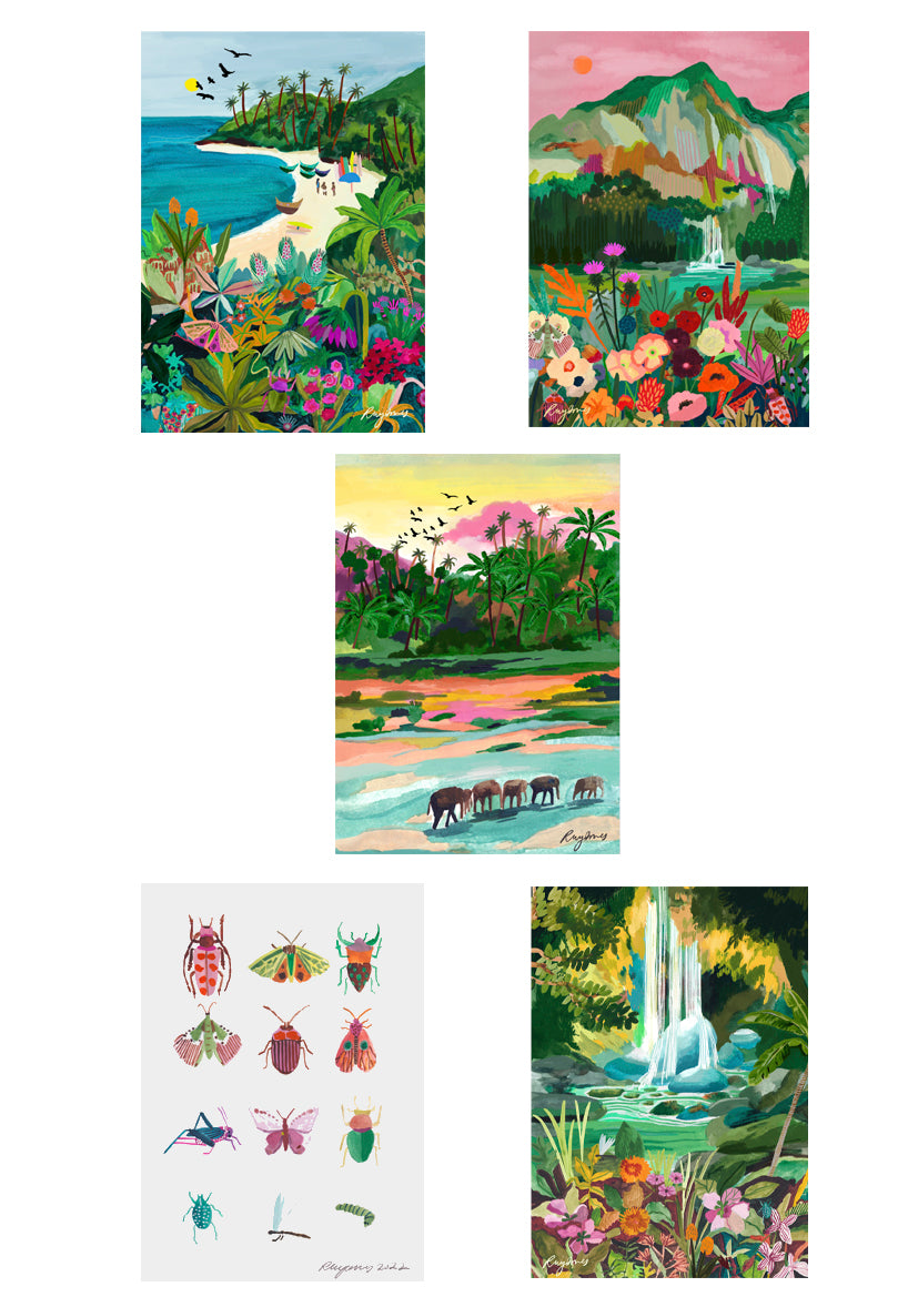 The Tropical Forest Postcard set – Hebestudio